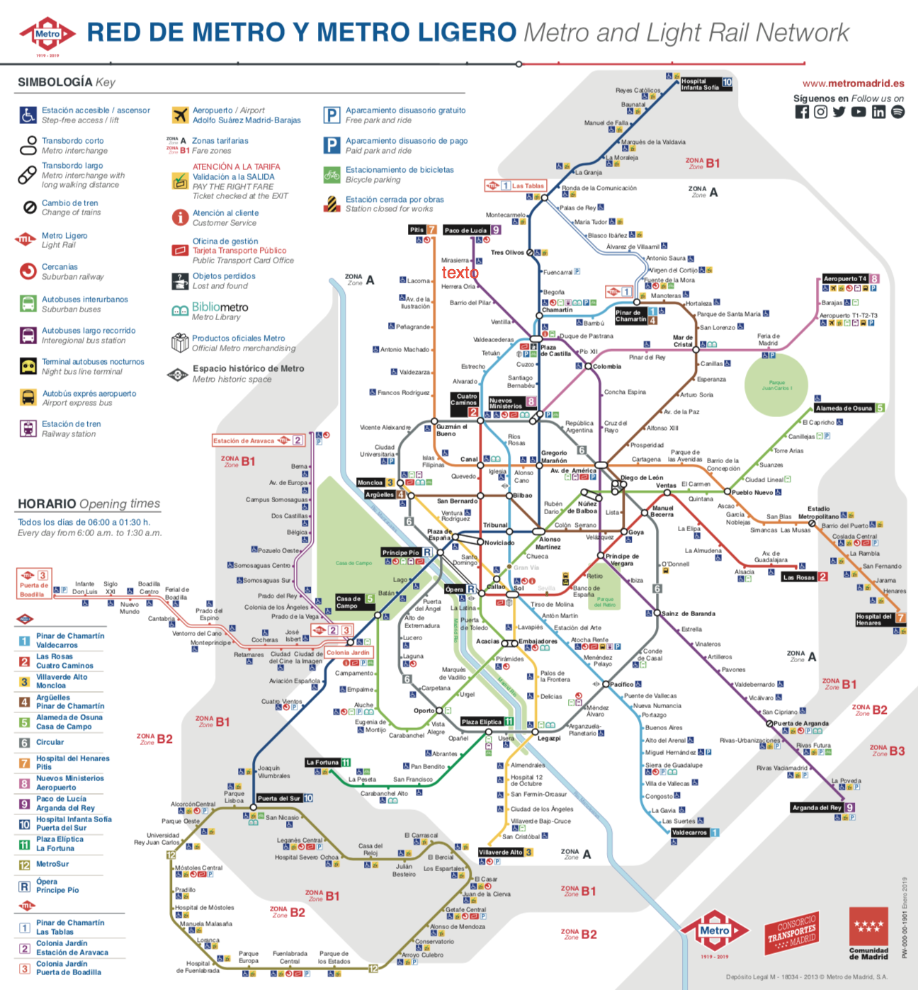 PLANO DEL METRO DE MADRID Plano Completo Y Tur stico Tarifas 